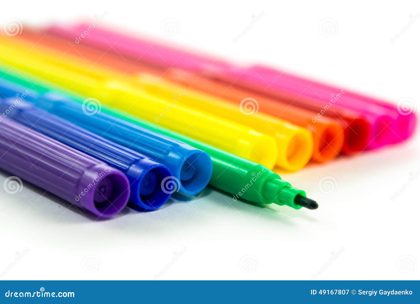 Set of Markers Rainbow Colors Stock Image - Image of desk, craft: 49167807