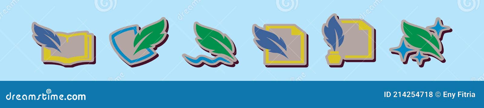 Set of Markers and Squiggle Cartoon Icon Design Template with Various ...