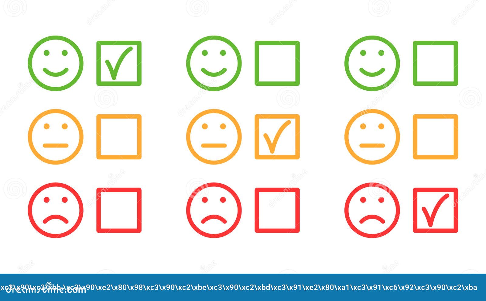 A Set of Marks with Different Answers and Reactions of Emoticons ...