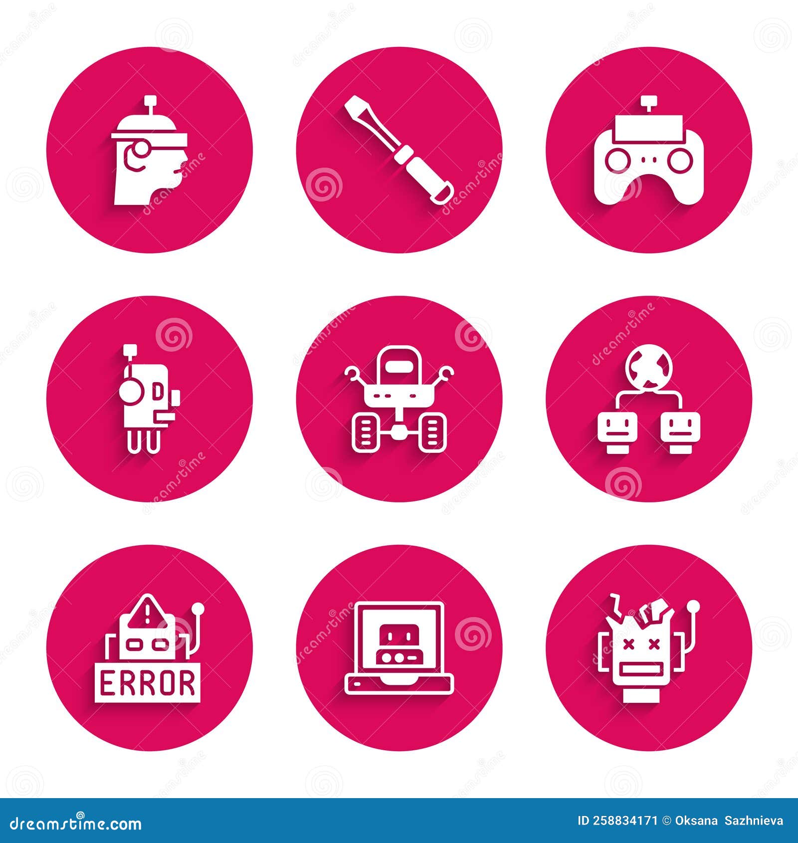 Set Mars Rover Crear Robot Error De Inteligencia Artificial Roto Robot ...