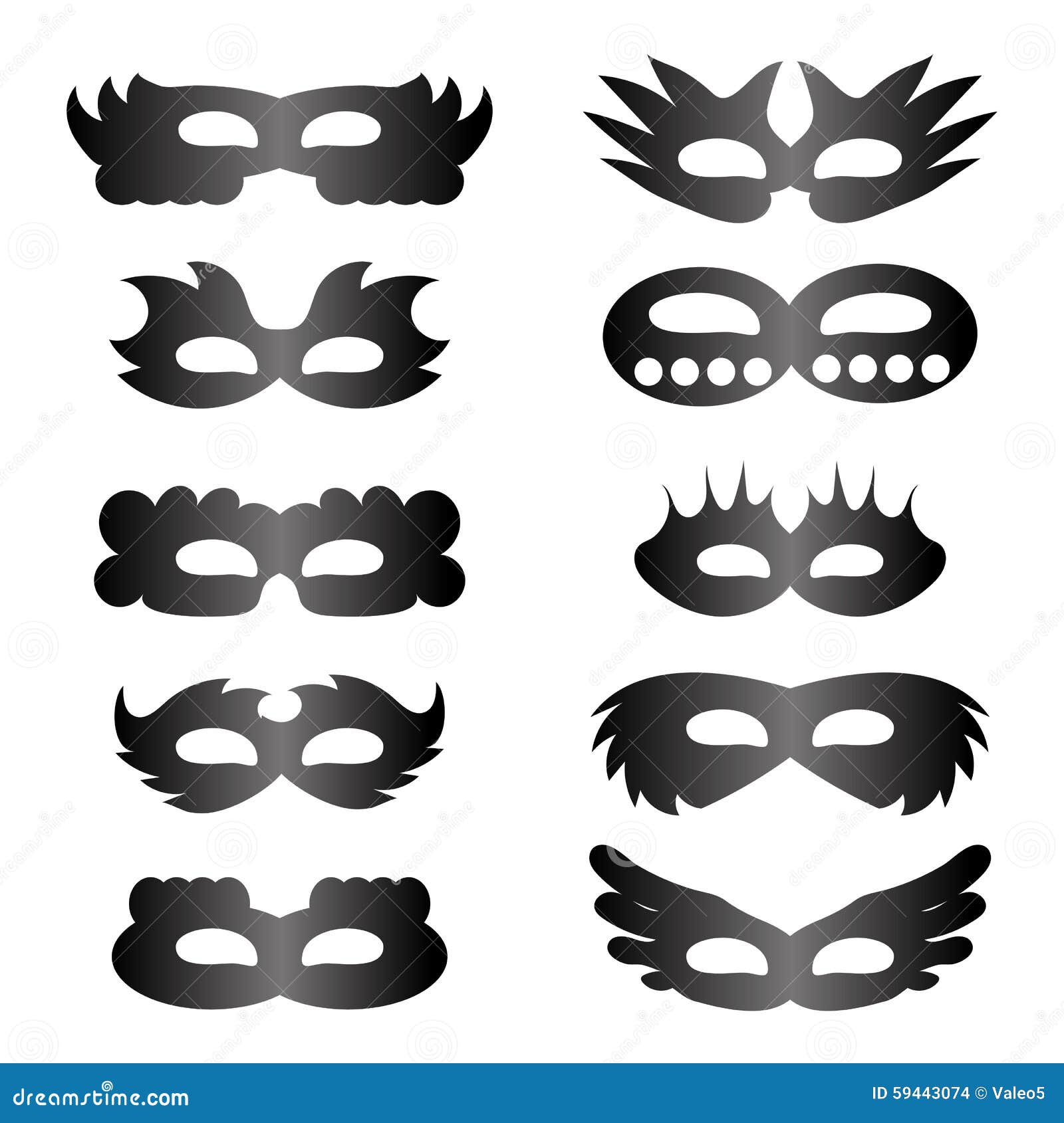 Set of Mask Icons stock illustration. Illustration of celebrate - 59443074