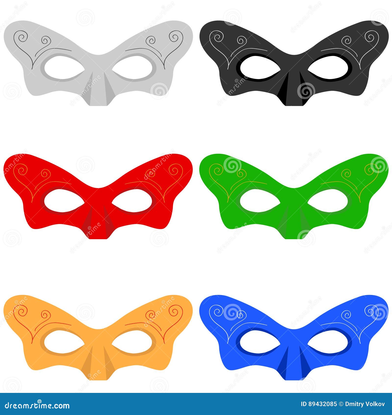 A set of masks stock illustration. Illustration of fashion - 89432085