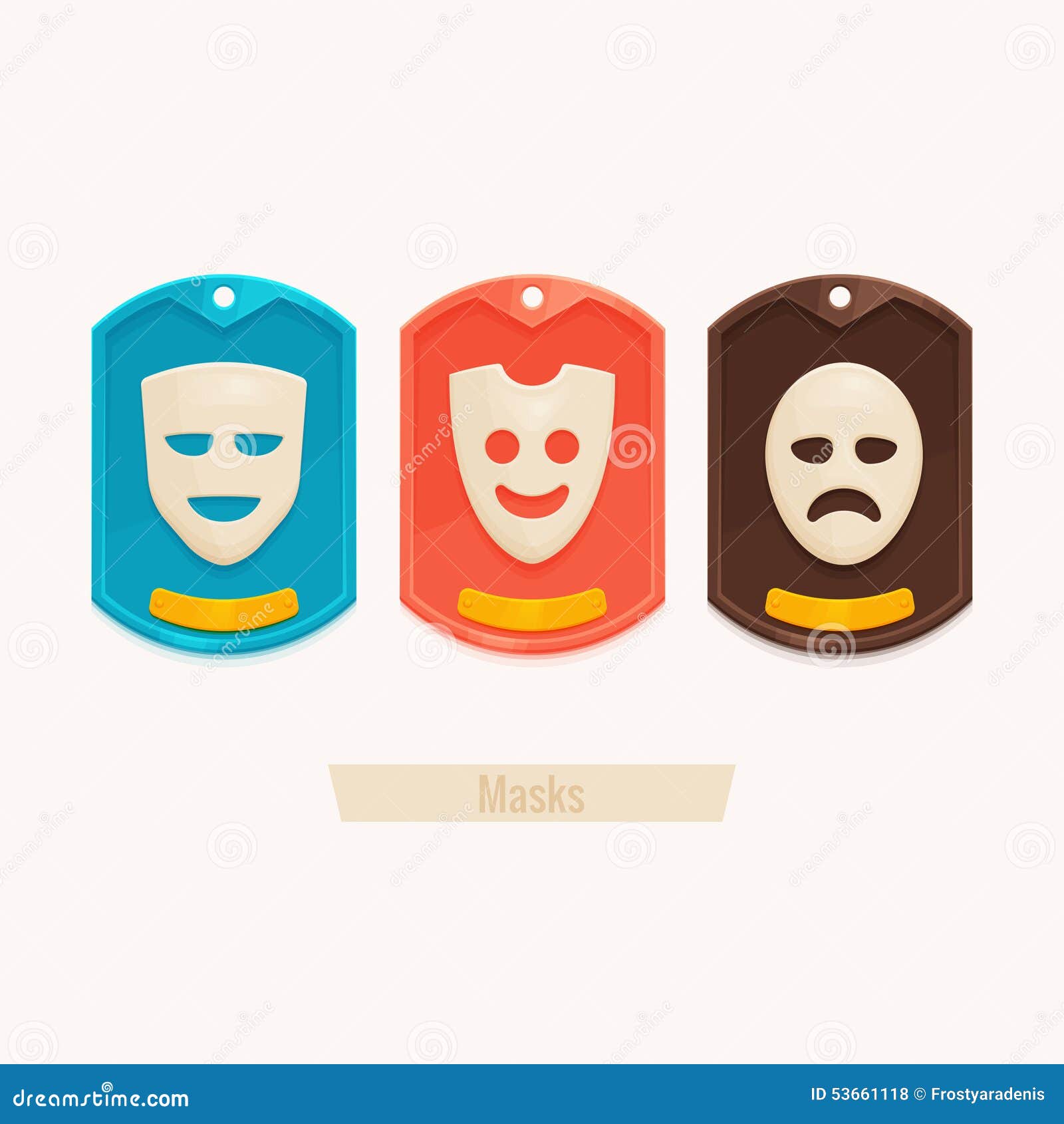 Set Masks stock vector. Illustration of representation - 53661118