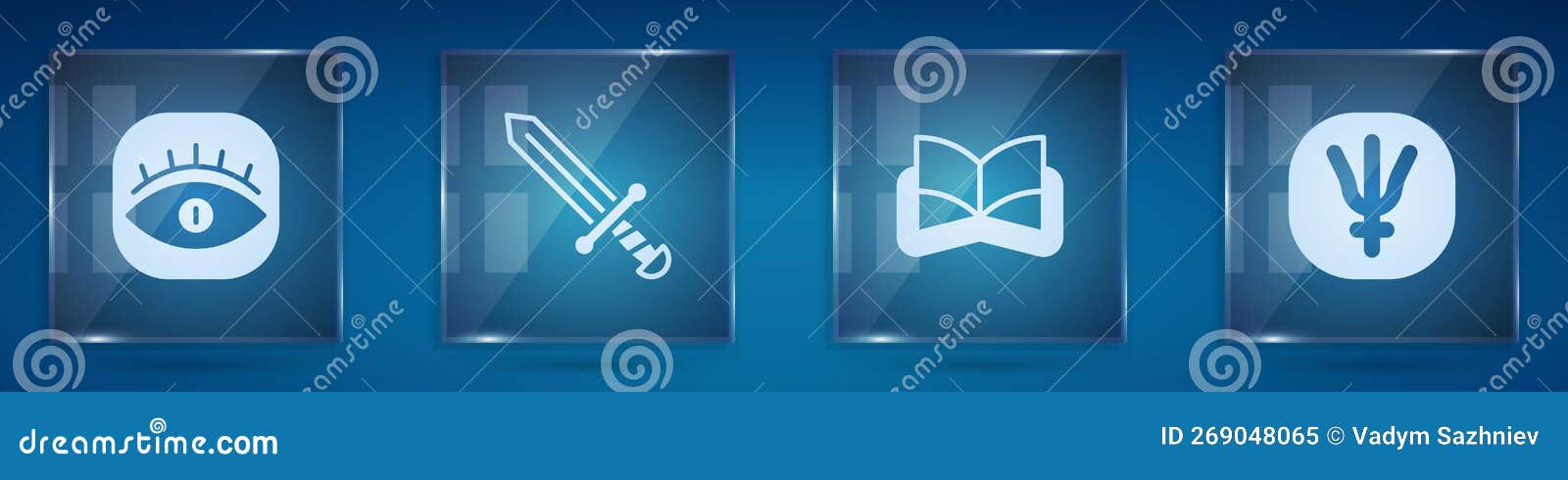 Set Masons, Medieval Sword, Ancient Magic Book and Neptune Planet ...