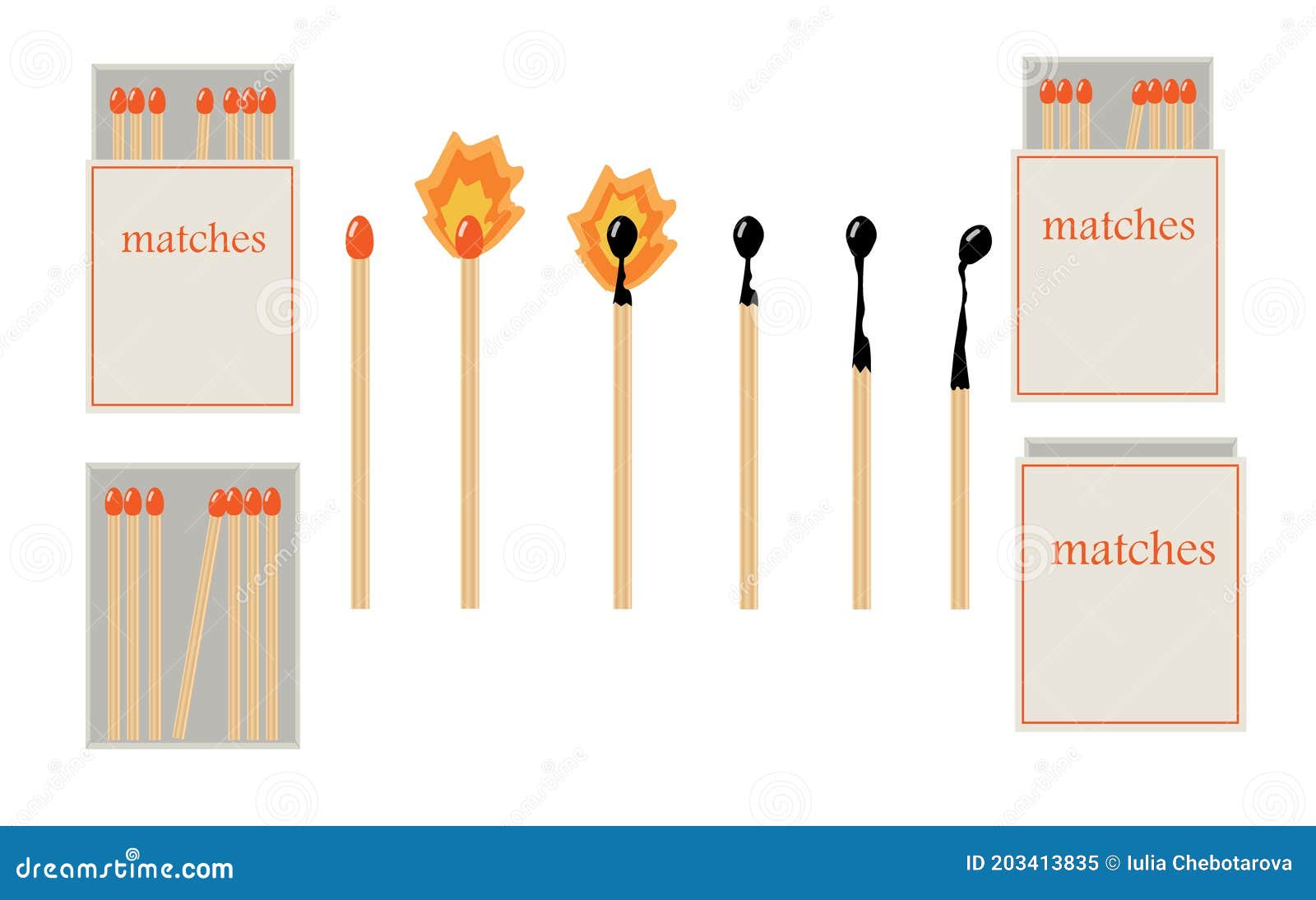 Matches And Matchboxes Cartoon Vector | CartoonDealer.com #252276771