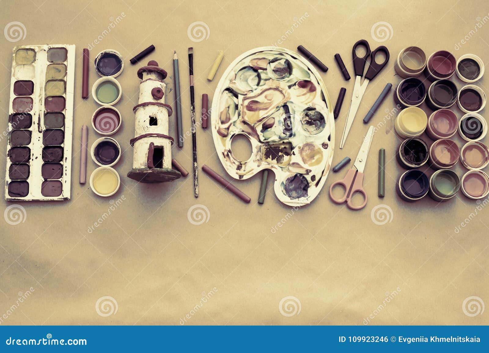 A Set of Materials for Creativity and Drawing Hobbies. Stock Photo ...