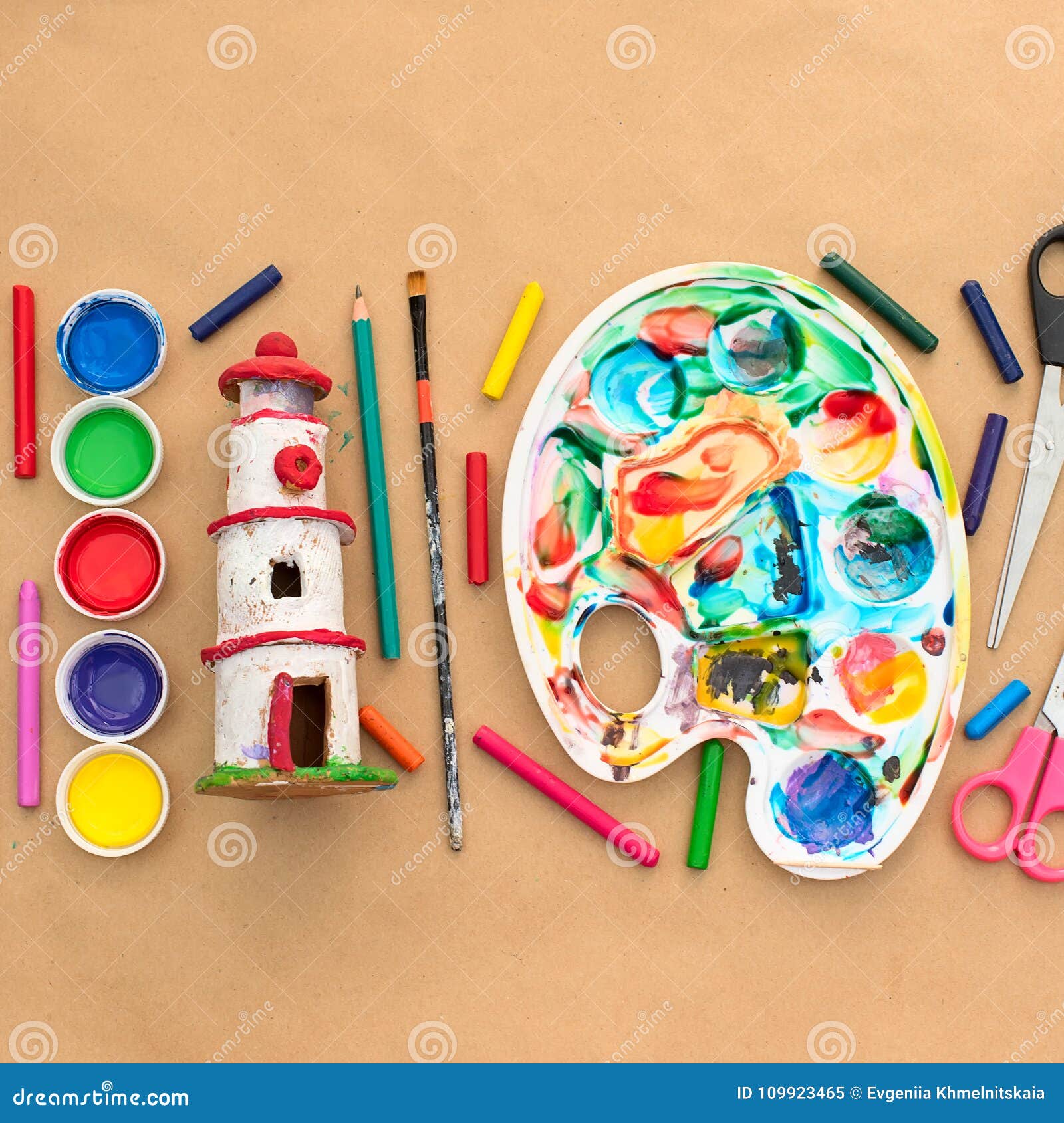 A Set of Materials for Creativity and Drawing Hobbies. Stock Image ...