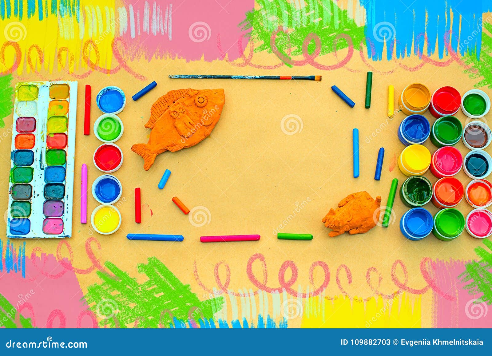 A Set of Materials for Creativity and Drawing Hobbies. Stock Image ...