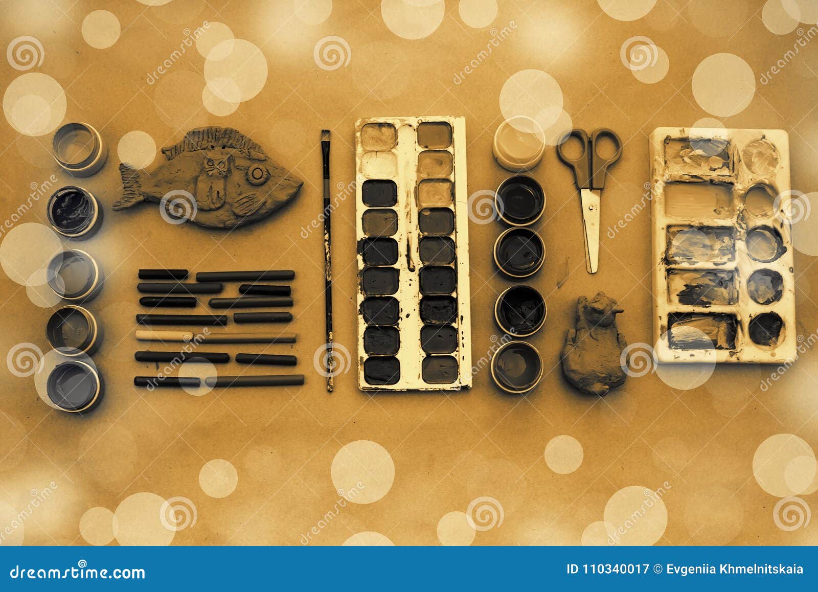 A Set of Materials for Creativity and Drawing Hobbies. Stock Image ...