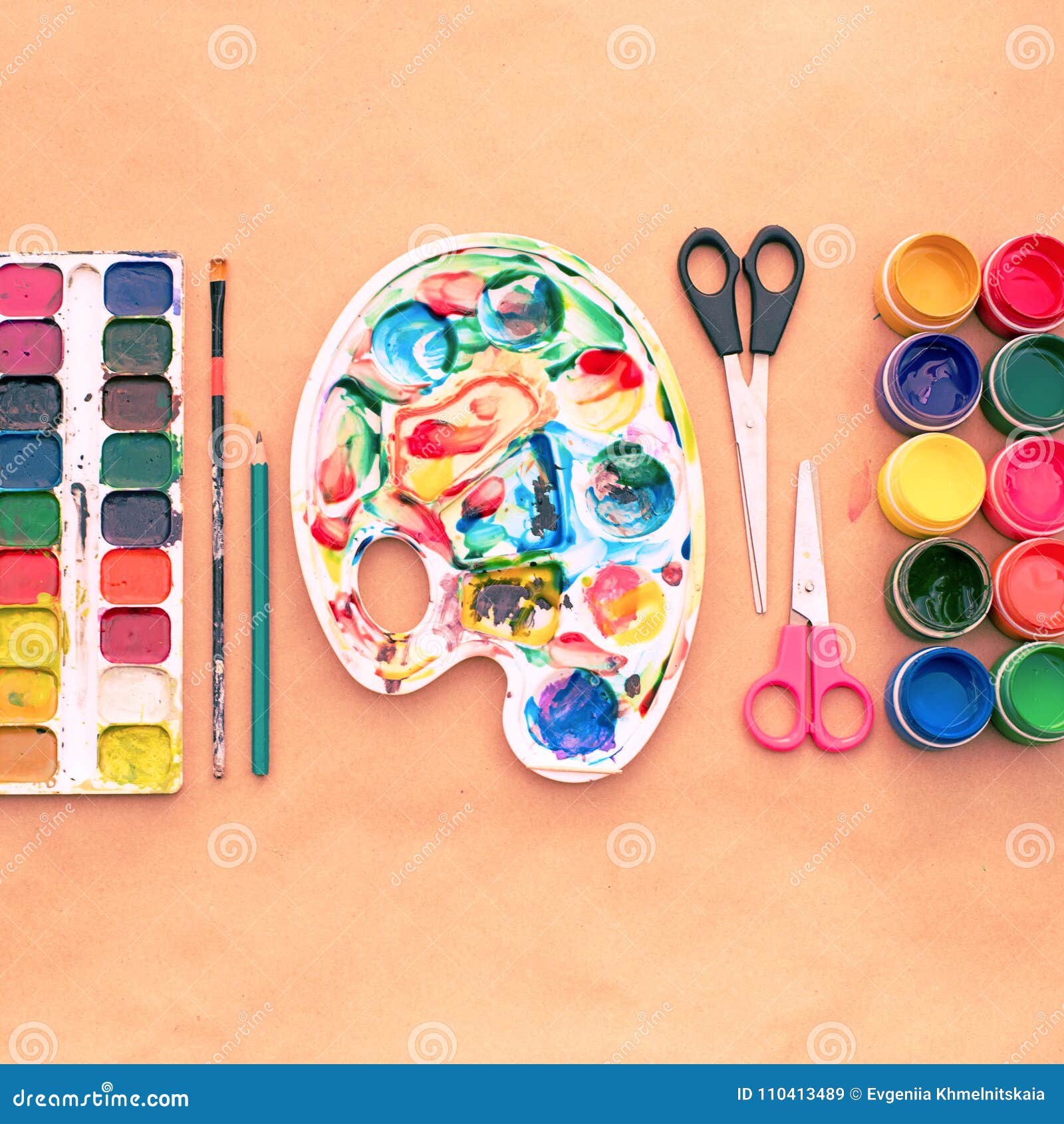 A Set of Materials for Creativity and Drawing Hobbies. Stock Image ...