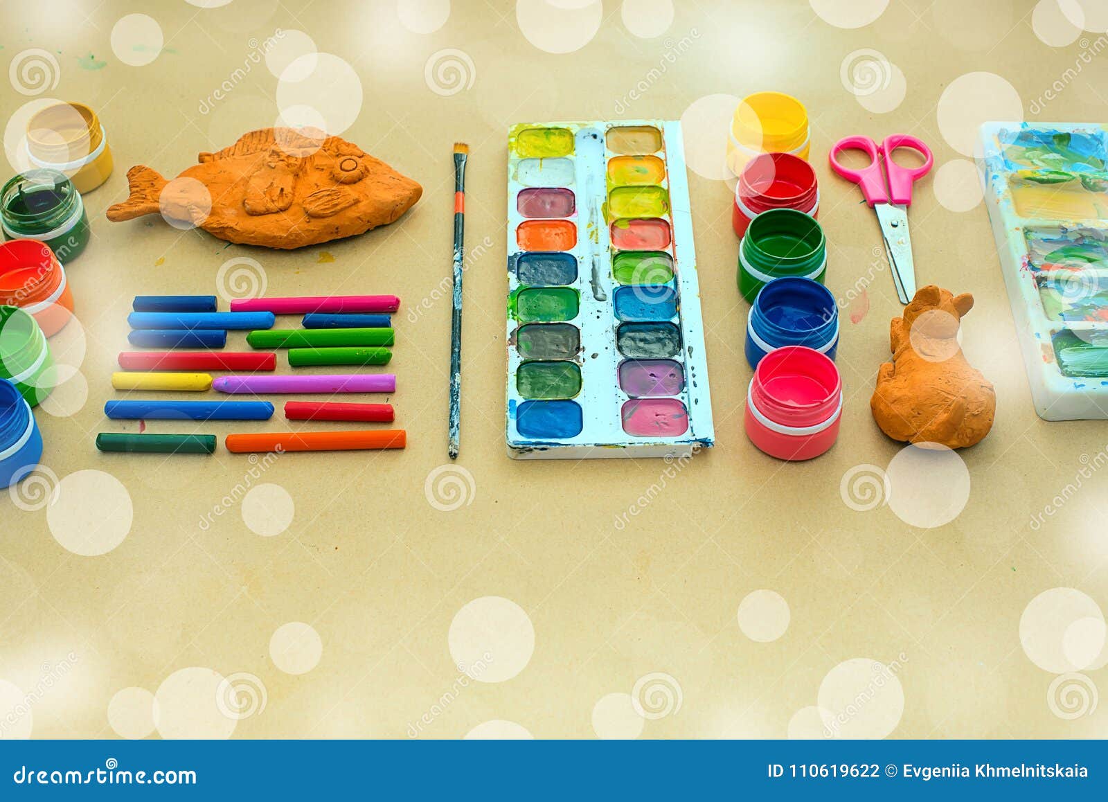 A Set of Materials for Creativity and Drawing Hobbies. Stock Photo ...