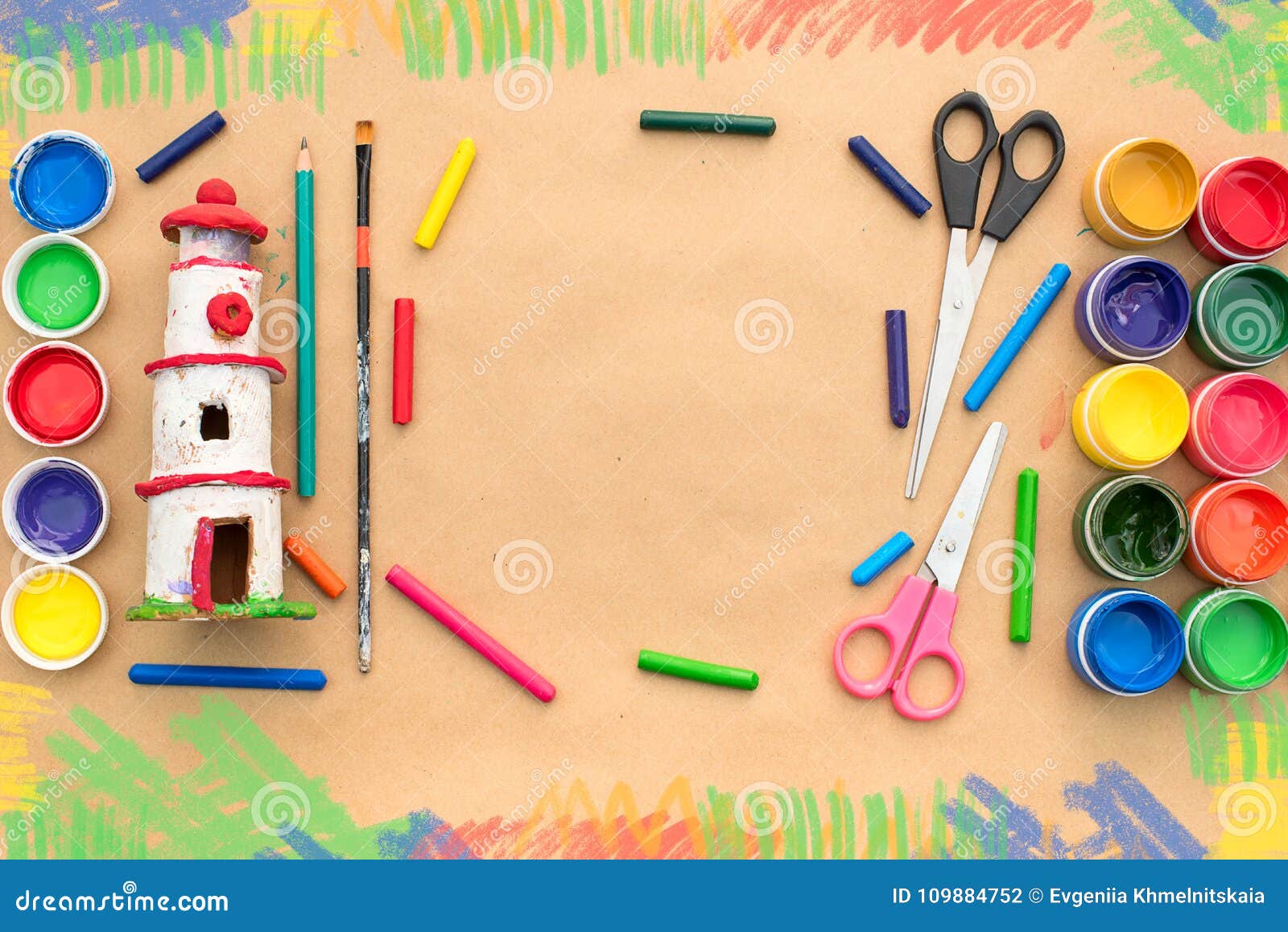 A Set of Materials for Creativity and Drawing Hobbies. Stock Photo ...