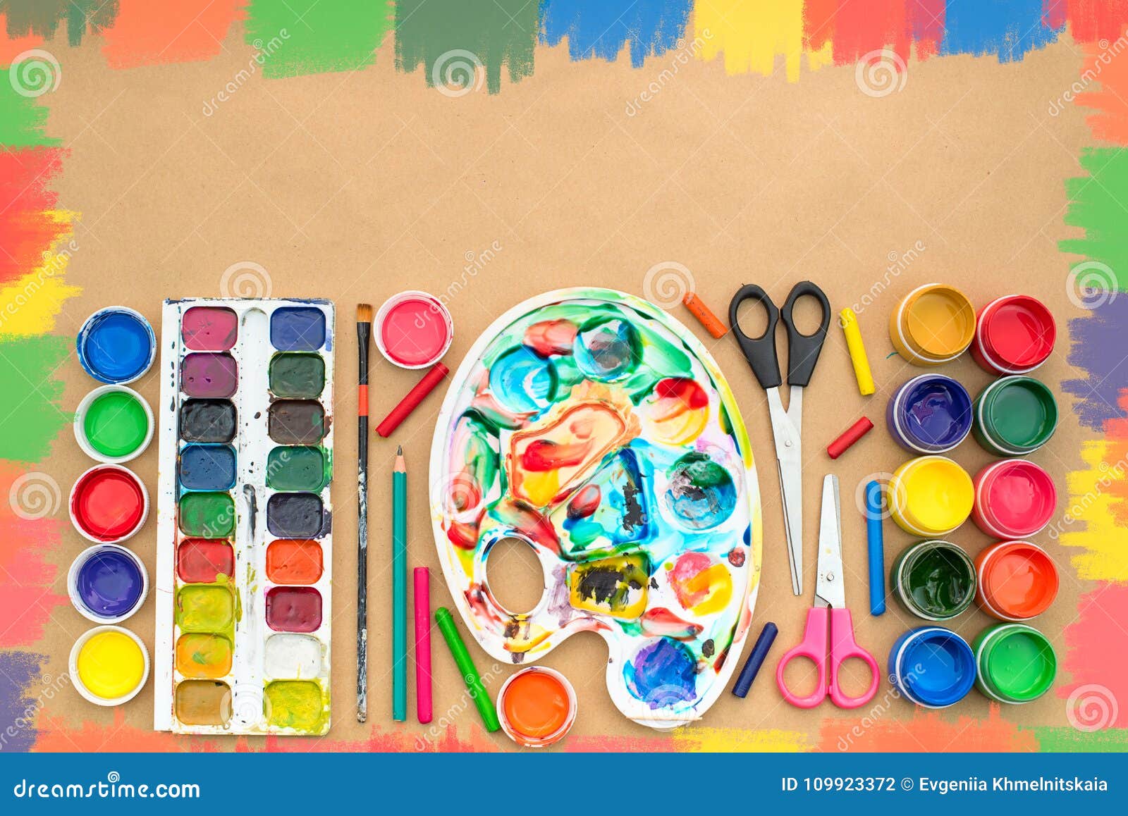 A Set of Materials for Creativity and Drawing Hobbies. Stock Photo ...