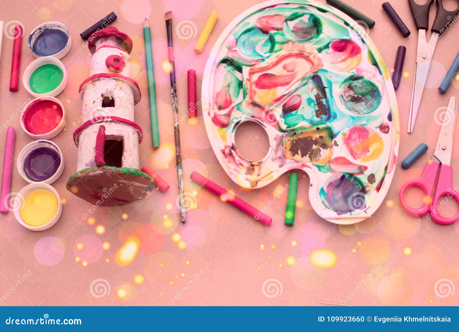 A Set of Materials for Creativity and Drawing Hobbies. Stock Photo ...