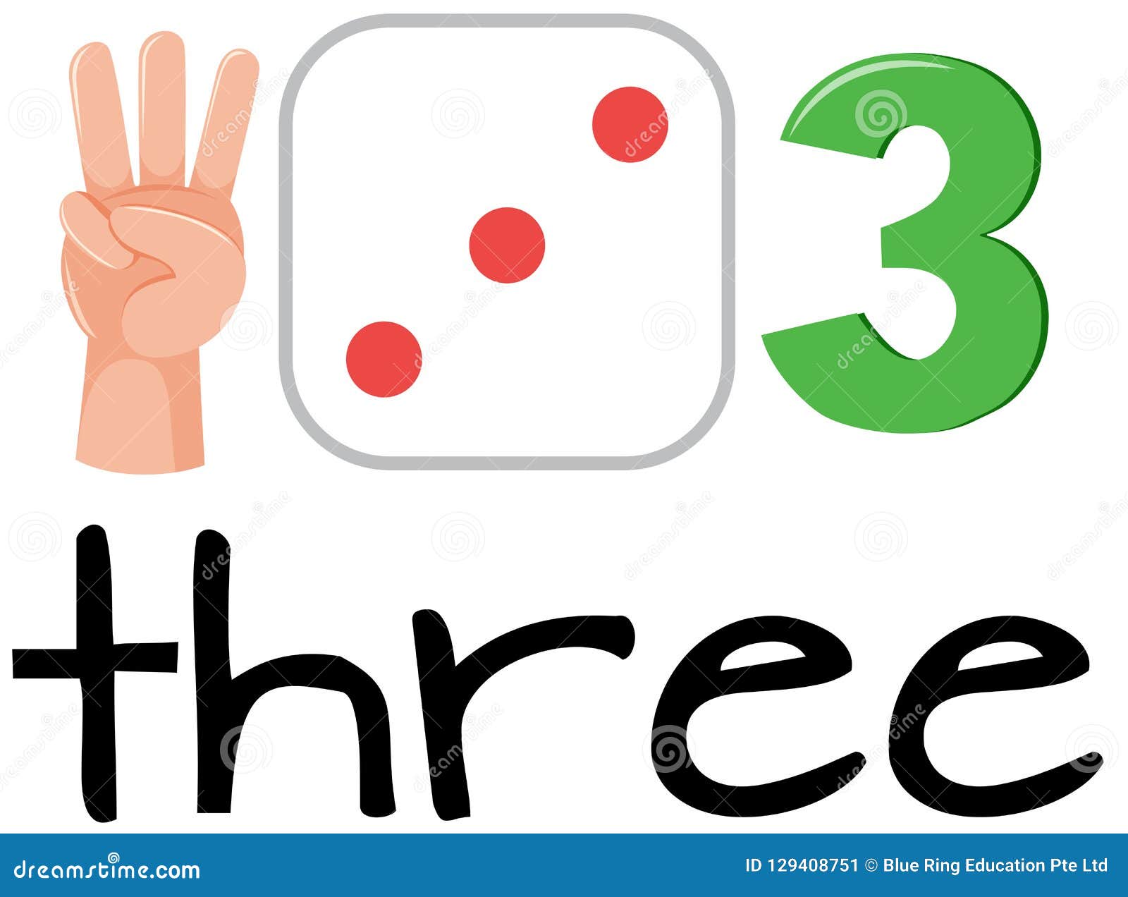 Set of Math Counting Number Three Stock Vector - Illustration of ...