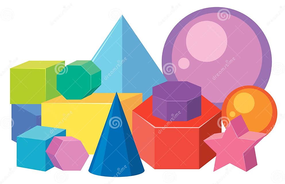 Set of Math Geometry Shapes Stock Vector - Illustration of sign ...
