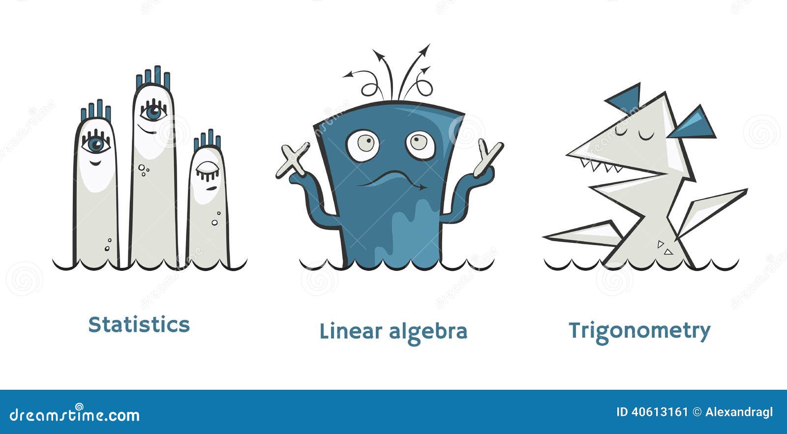 Set of math monsters stock vector. Illustration of bars - 40613161