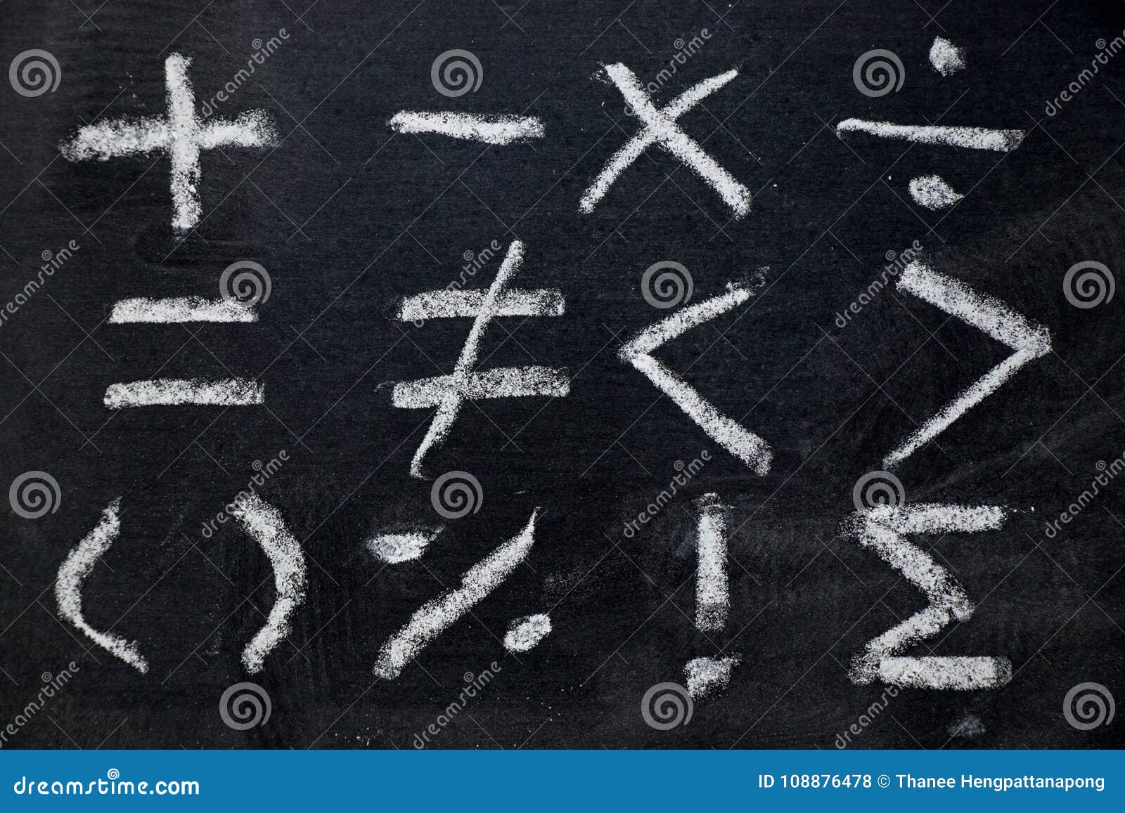 Set of Math Symbol Draw by White Chalk on Blackboard Stock Photo ...