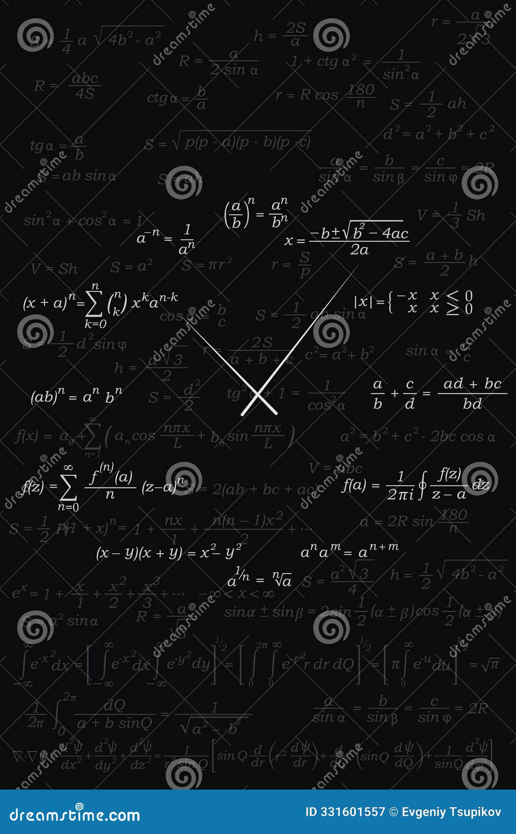 Set of Mathematical Formulas. Time To Study Mathematics. Vector ...