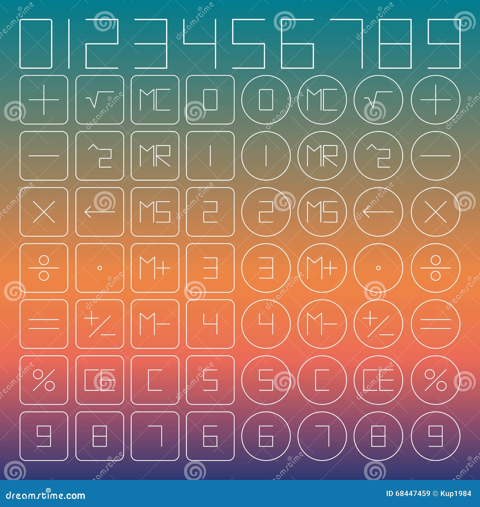 Set of Mathematical Symbols, Vector Illustration. Stock Vector ...