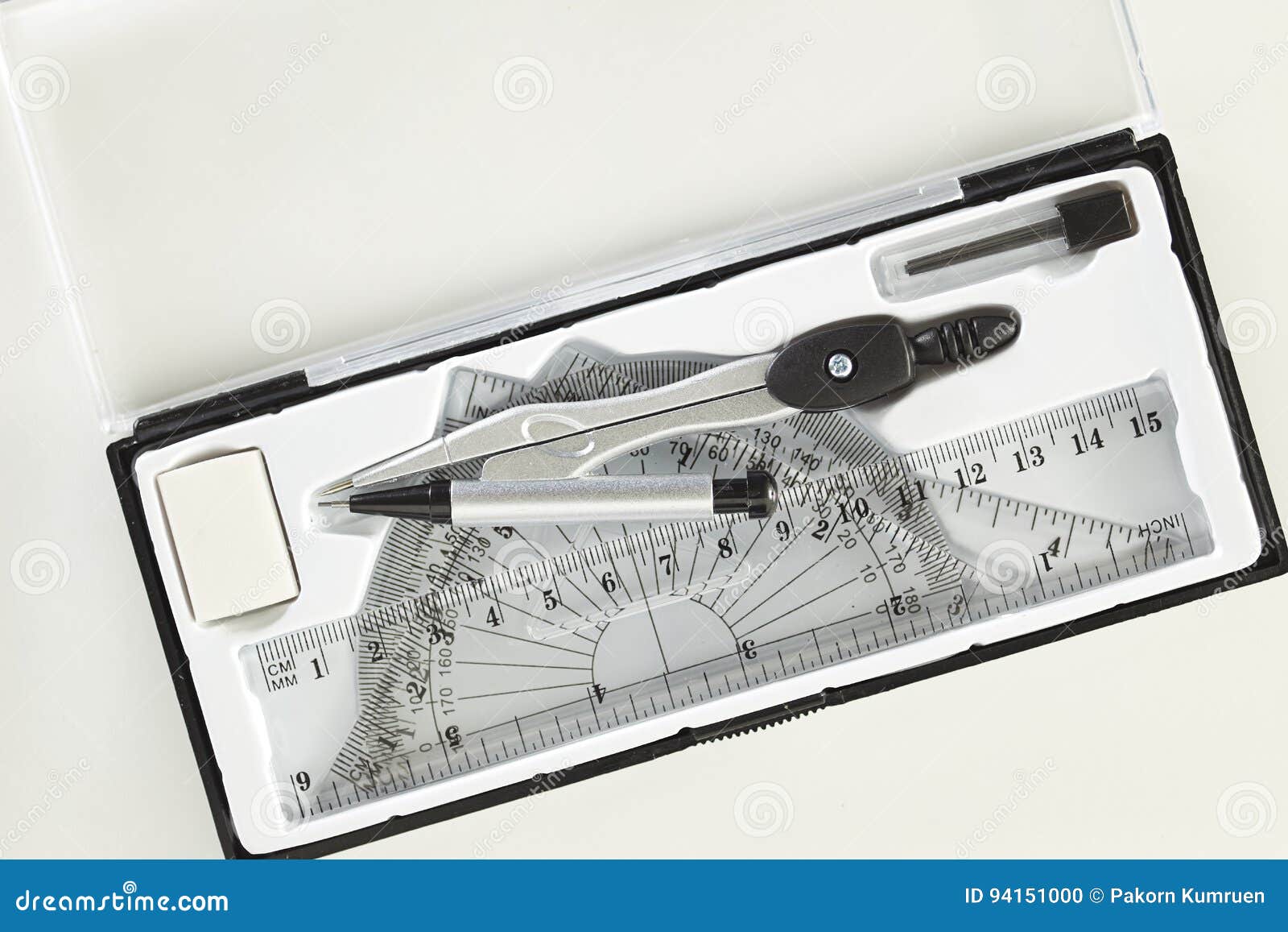 Set of Mathematics School Tools Stock Photo - Image of eraser ...