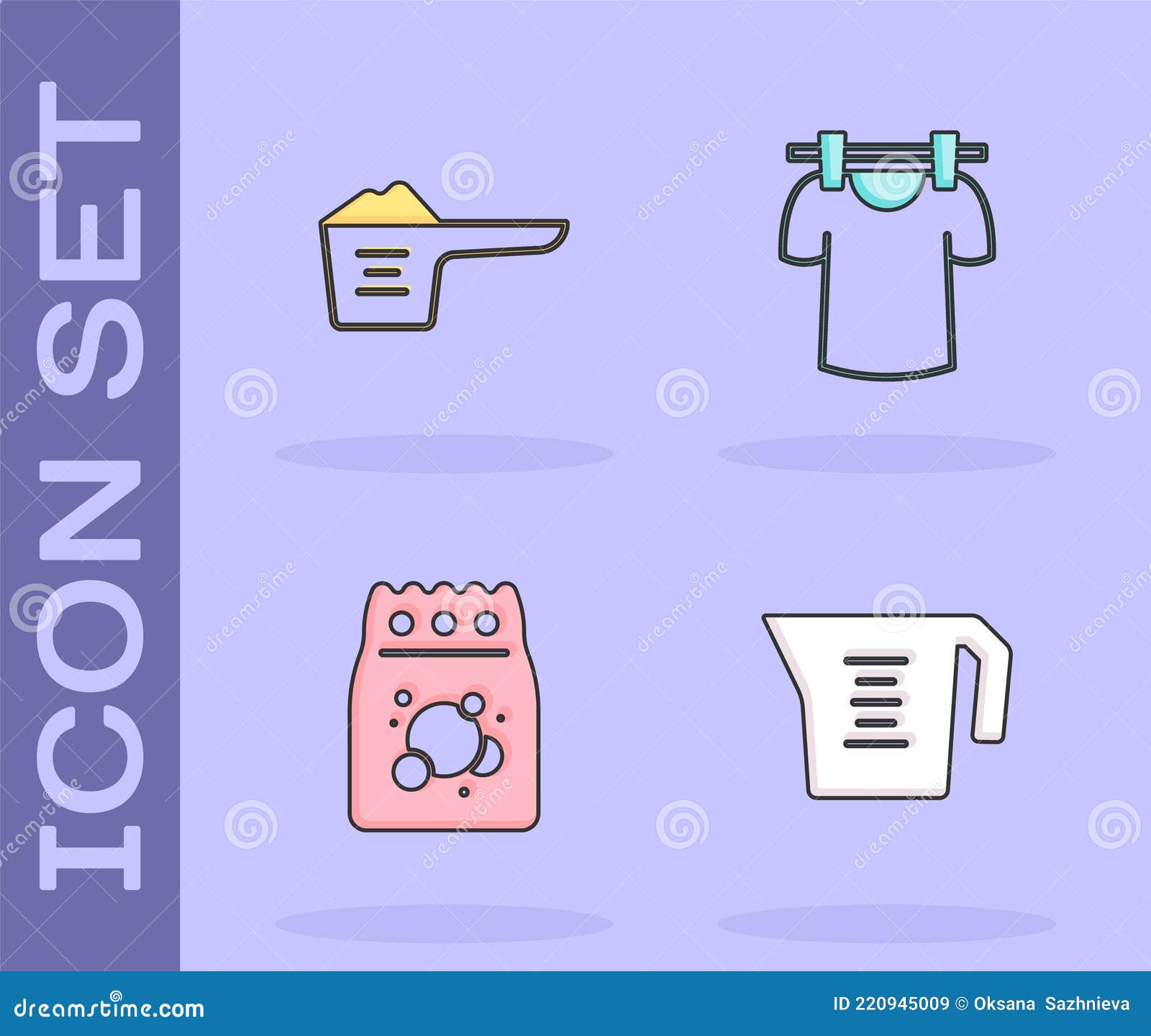 Set Measuring Cup, Washing Powder, Laundry Detergent and Drying Clothes ...