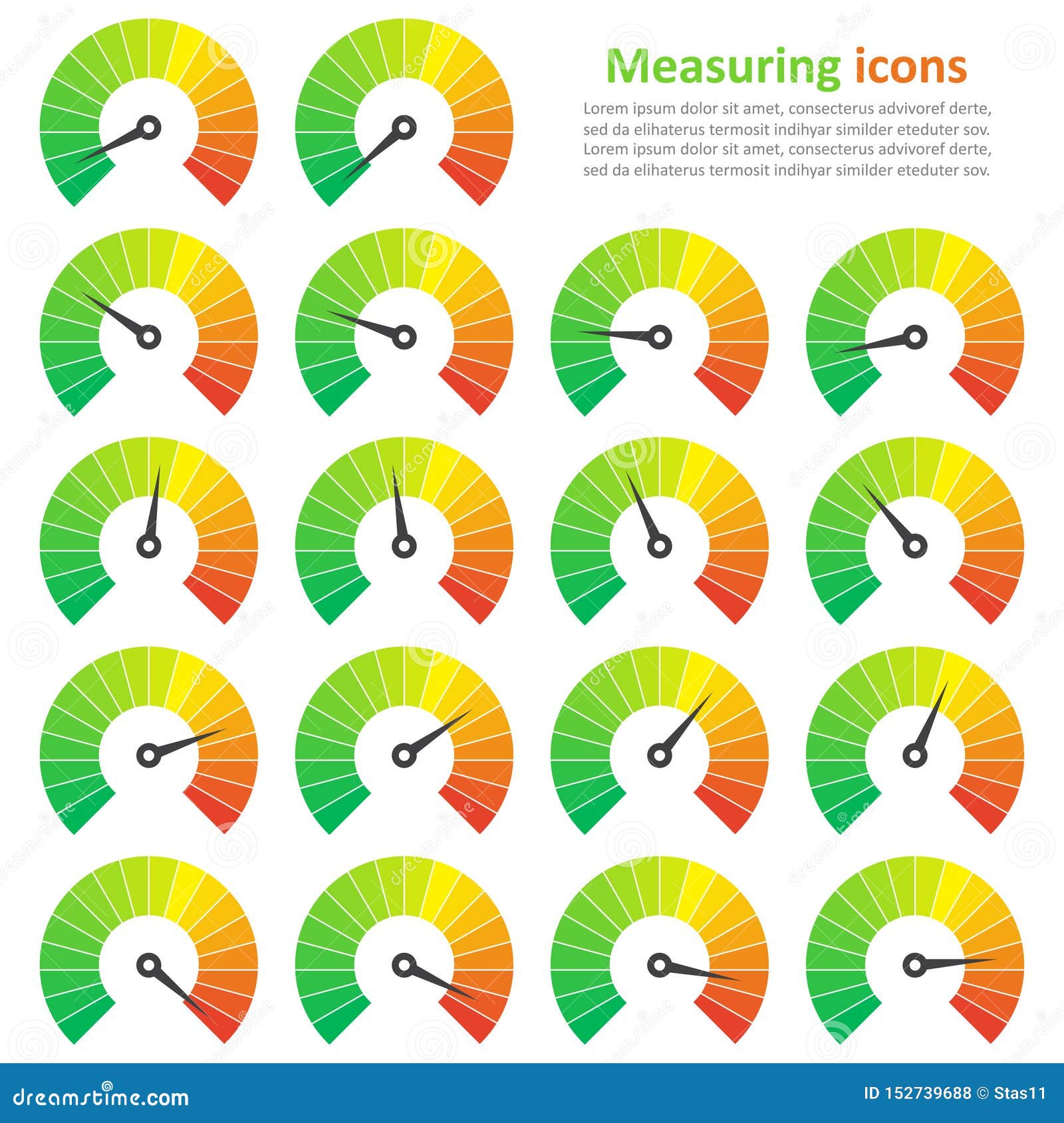 Set Of Measuring Icons. Speedometer Or Rating Meter Signs Infographic ...