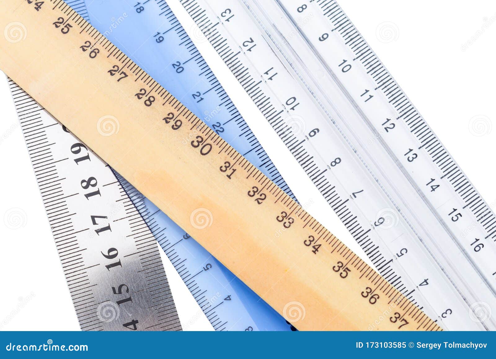 Set of Measuring Rulers Isolated on White Background Stock Image ...