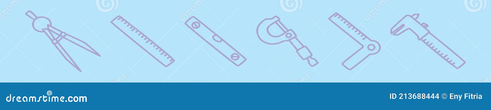 Set of Measuring Tools Cartoon Icon Design Template with Various Models ...