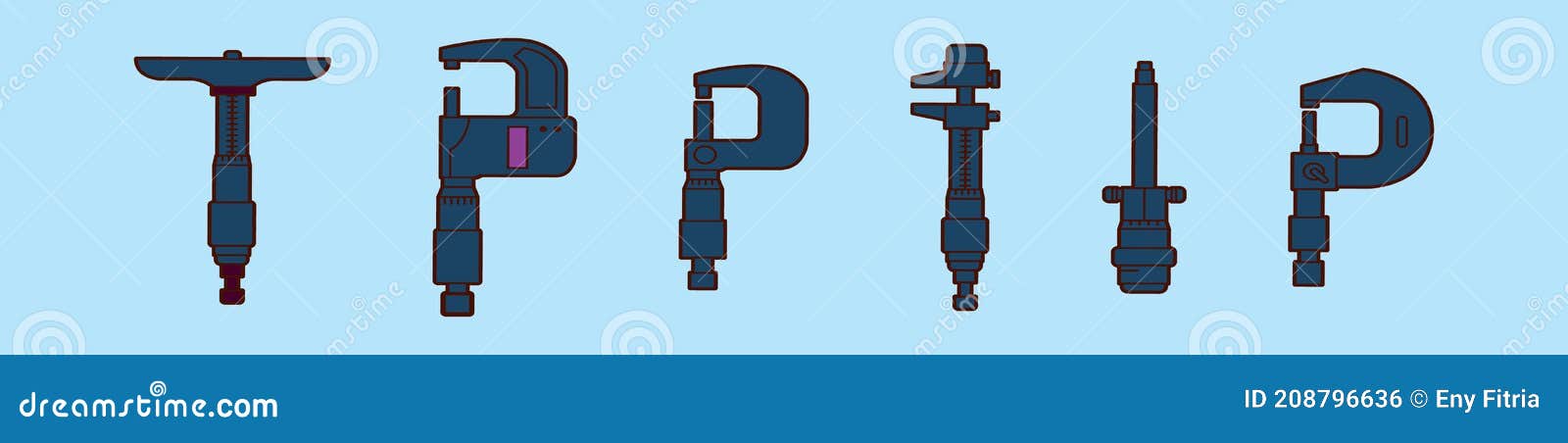 Set of Measuring Tools Cartoon Icon Design Template with Various Models ...