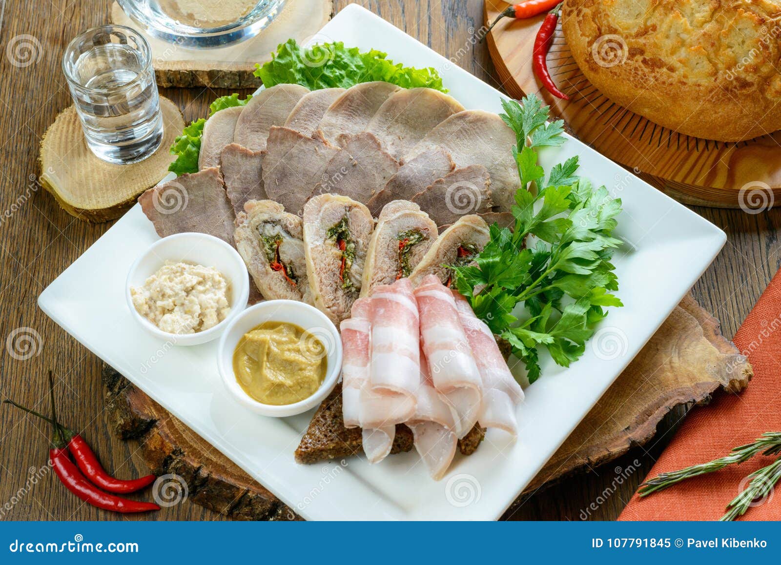Set of meat cut stock image. Image of plate, tray, menu - 107791845