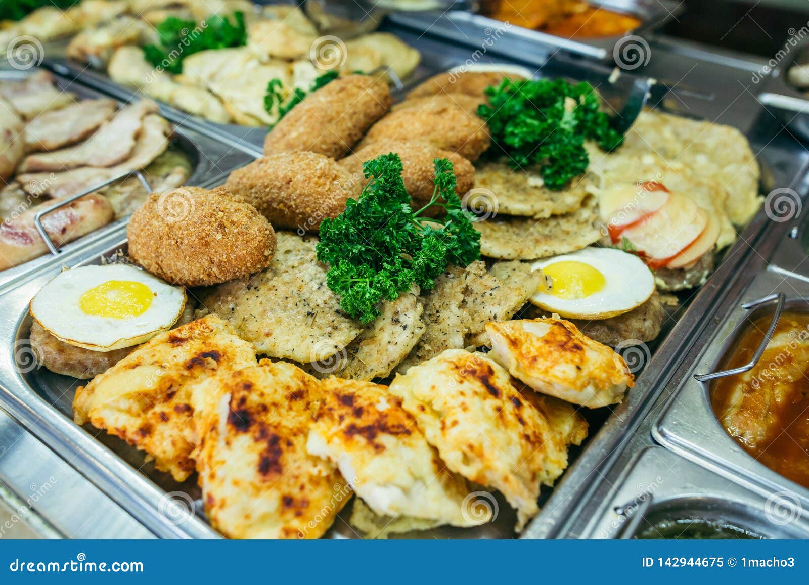 A Set of Meat Dishes in the Trays Stock Image - Image of delicious ...