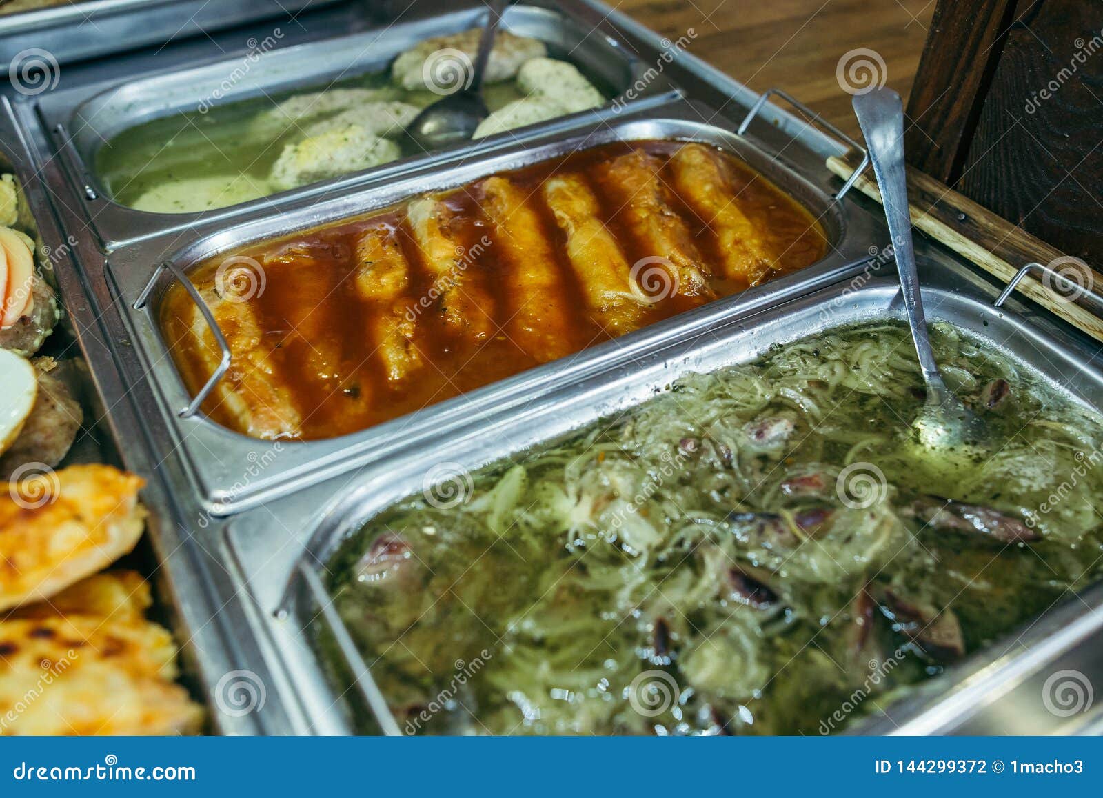 A Set of Meat Dishes in the Trays Stock Photo - Image of delivery ...