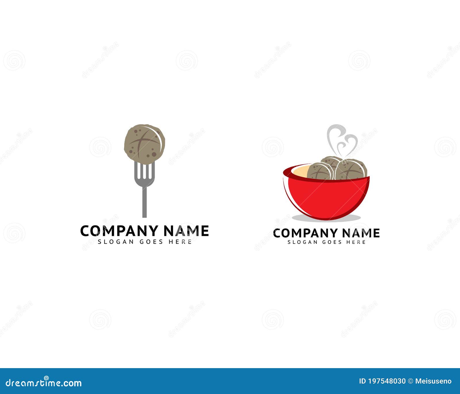 Set of Meatball Bakso Logo Template Vector Illustration Stock Vector ...