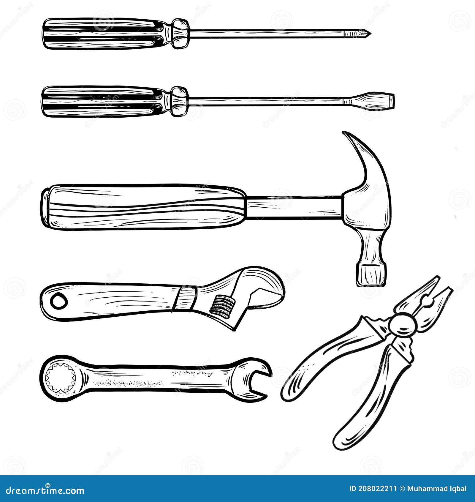 Set of Mechanic Tools Illustration Stock Vector - Illustration of ...