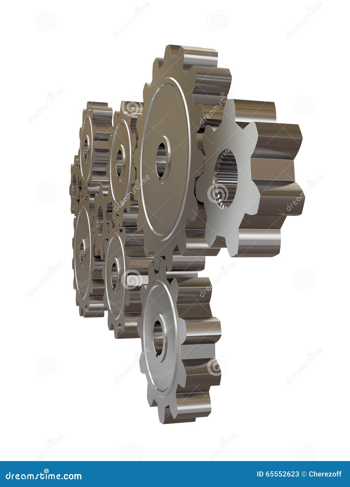 Set of mechanical gears stock illustration. Illustration of machinery ...