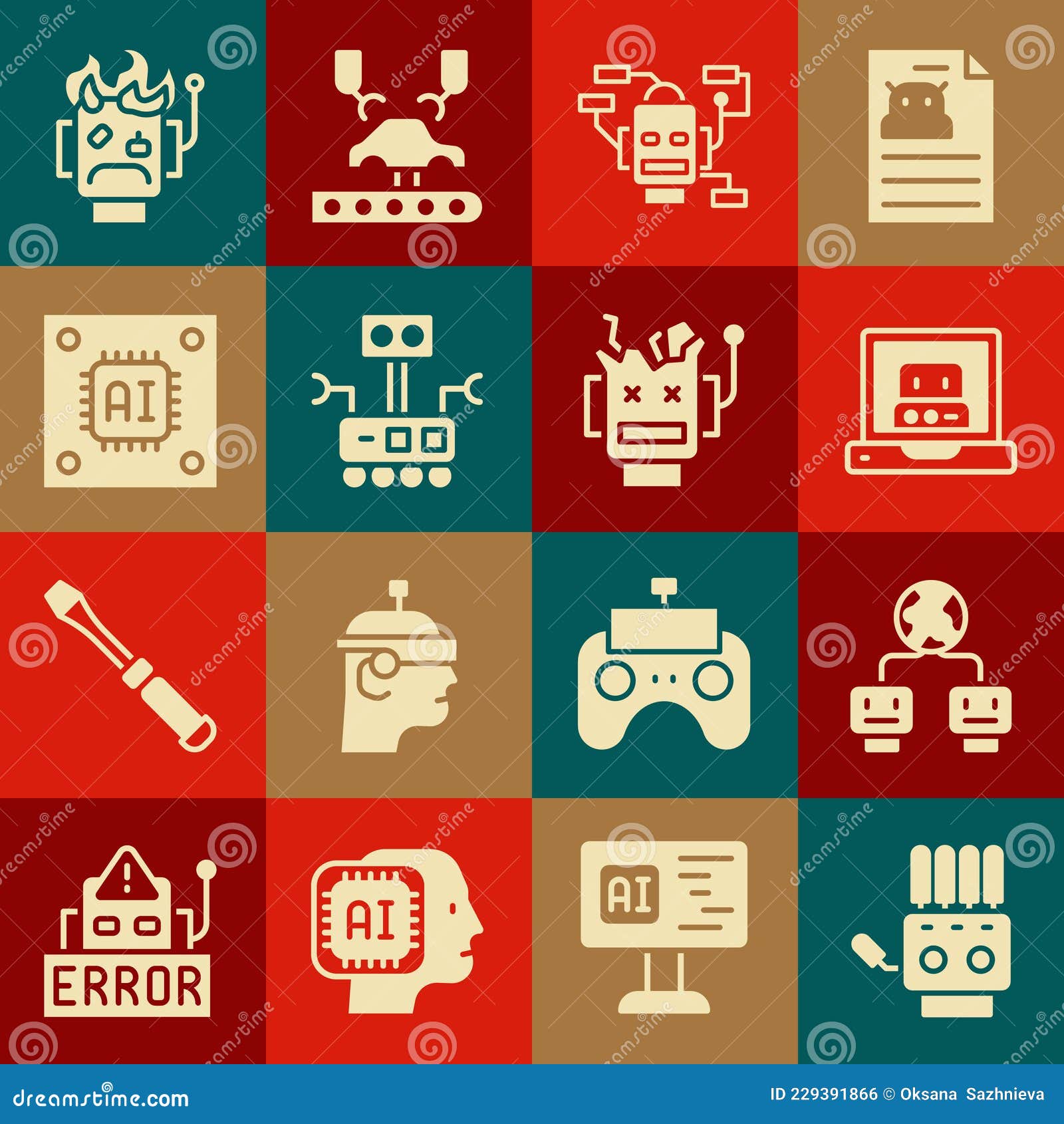 Set Mechanical Robot Hand, Artificial Intelligence, Creating, Robot, Processor with ...