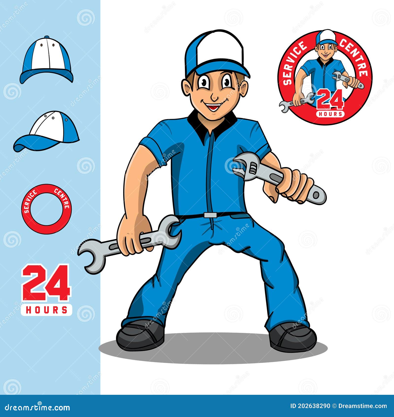Set of Mechanics Mascot Logo Vector Business Stock Vector ...