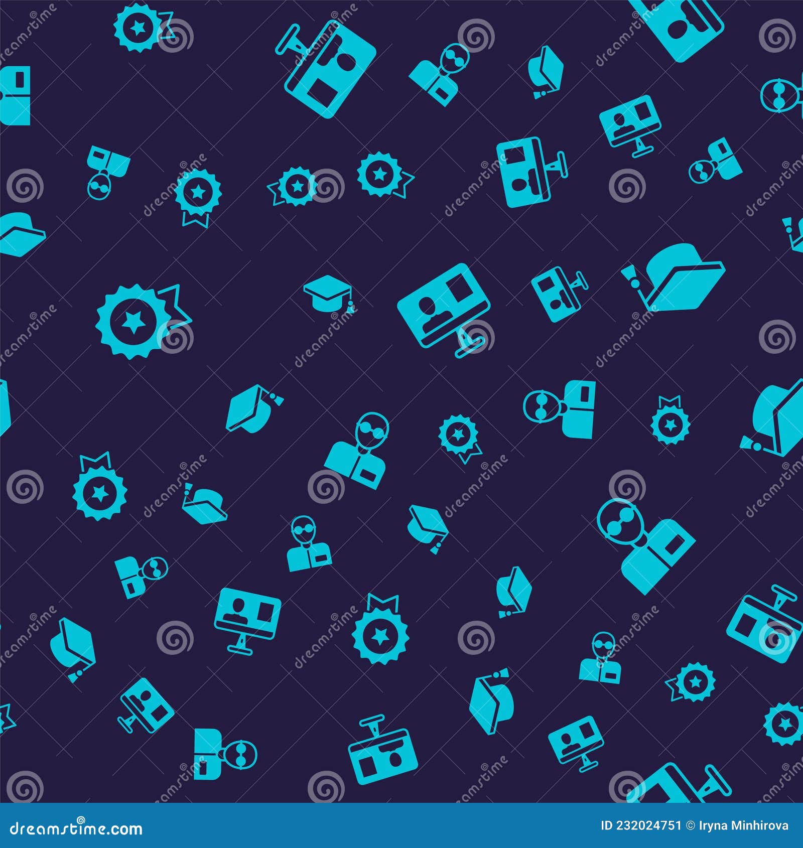 Set Medal with Star, Graduation Cap, Online Class and Teacher on ...