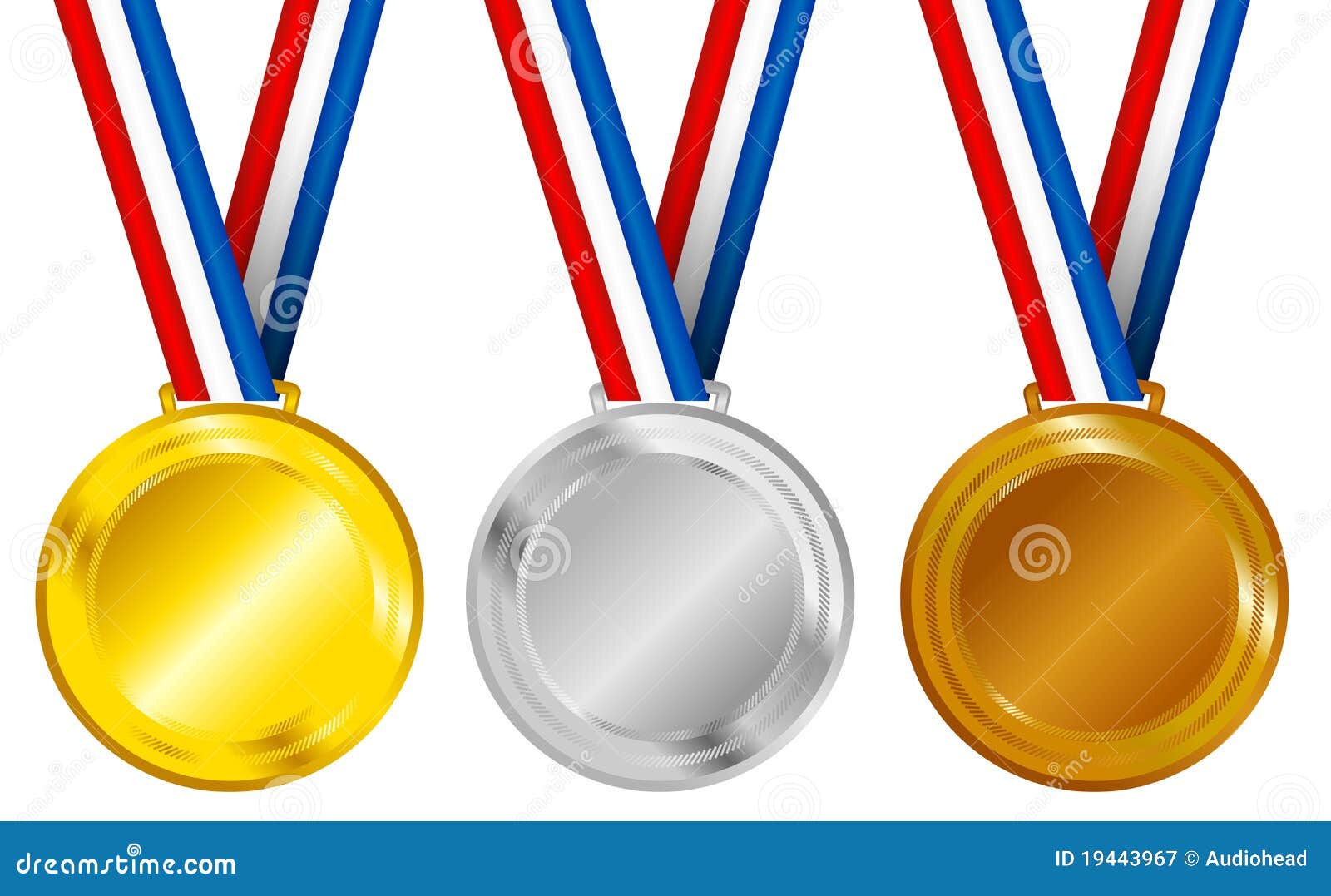 Set of Medals stock vector. Illustration of sport, contest - 19443967