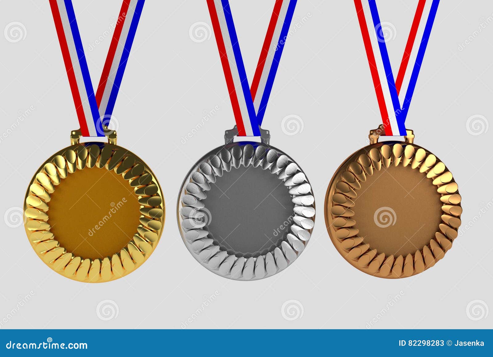 Set of Medals Isolated on White Stock Illustration - Illustration of ...