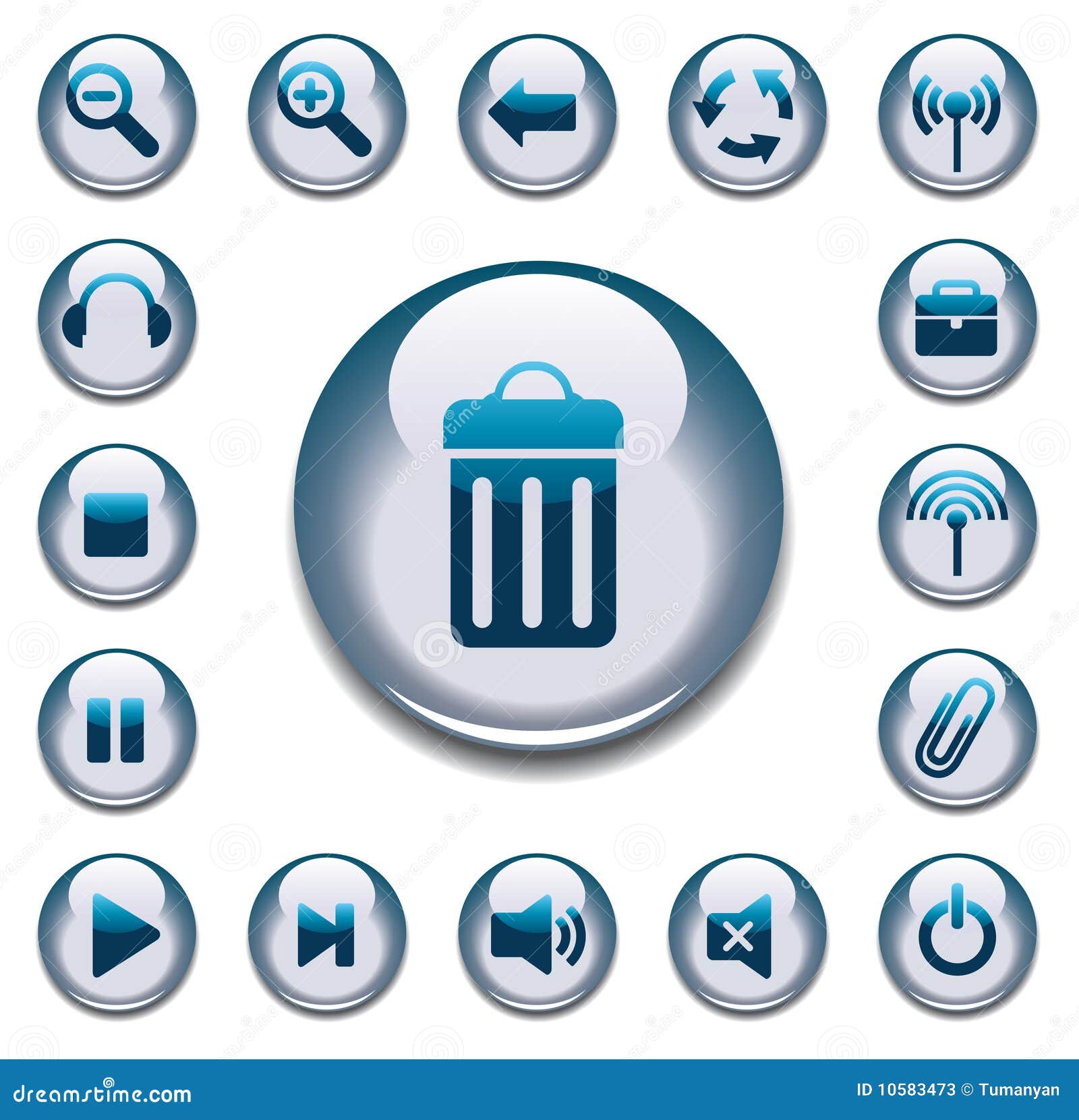 Set of Media Buttons for Web Design. Stock Vector - Illustration of ...