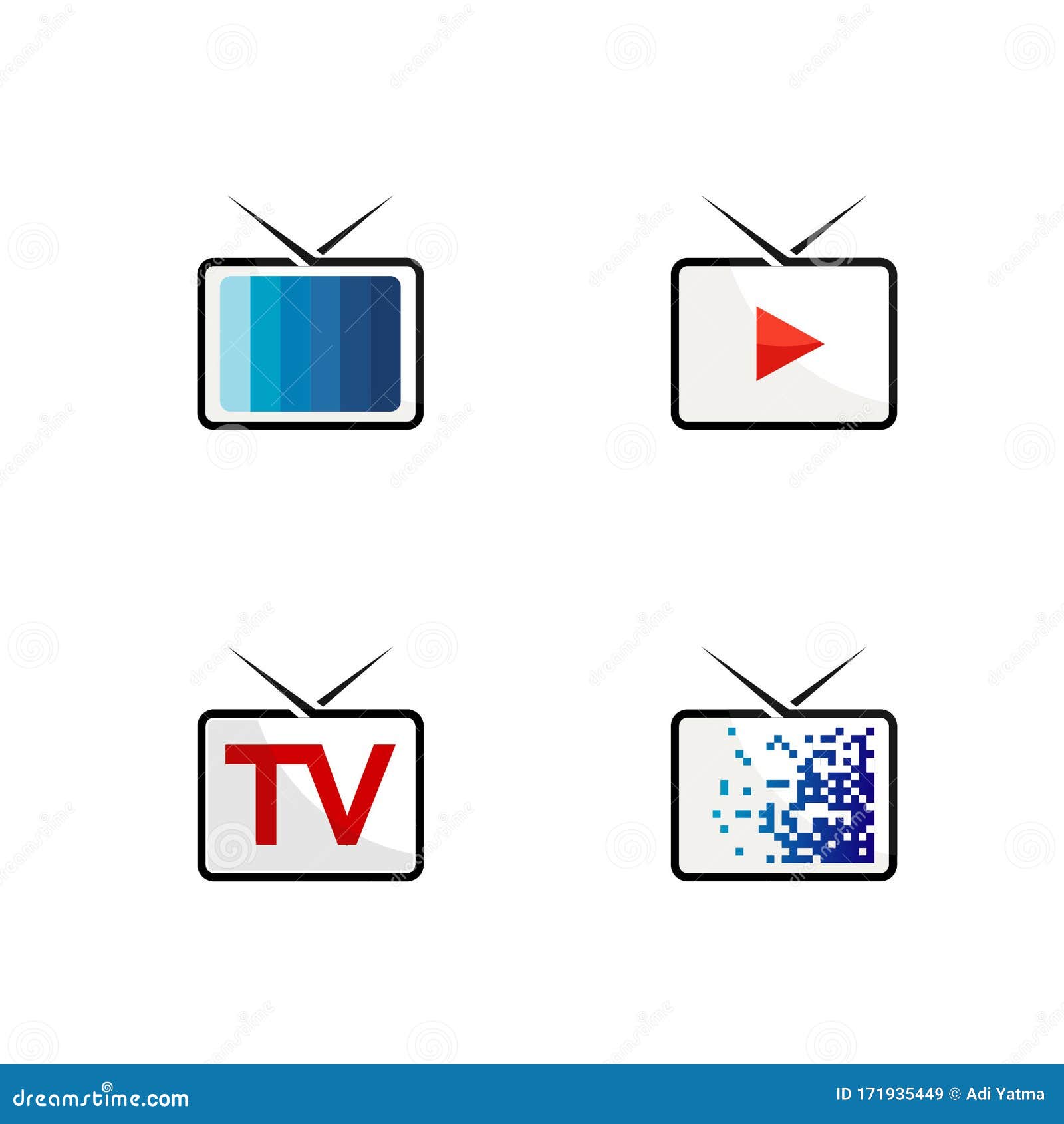 Set of Media and TV Logo Design Vector Stock Vector - Illustration of ...