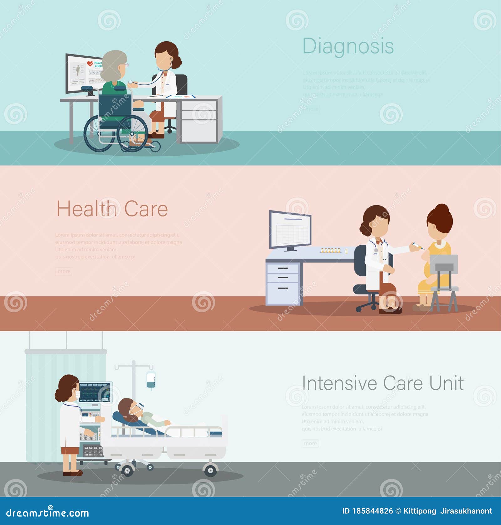 Set of medical banners stock vector. Illustration of amenities - 185844826