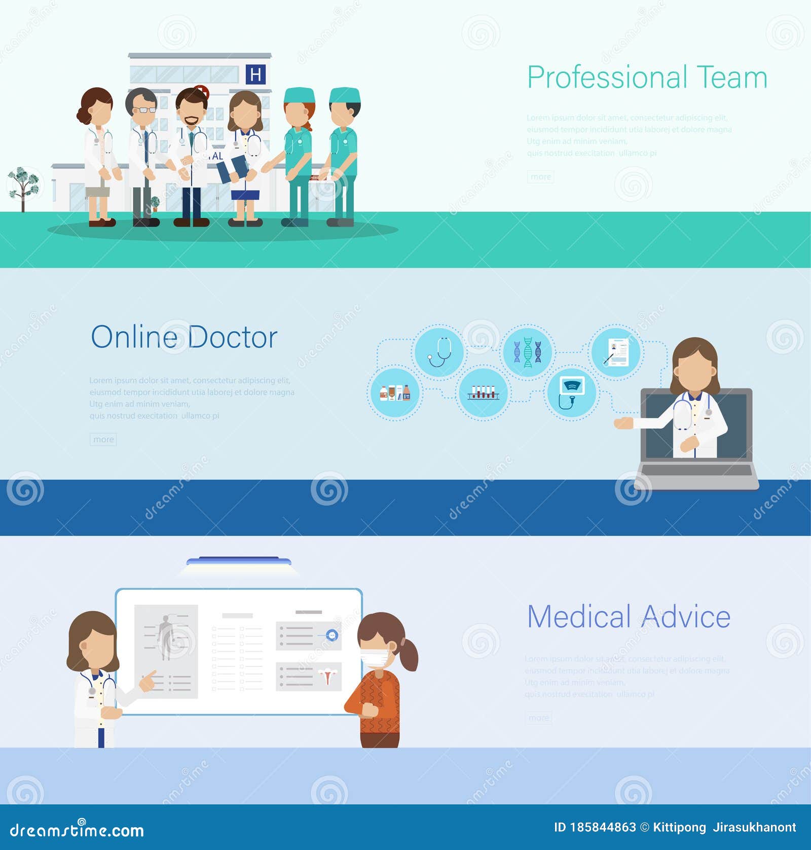 Set of medical banners stock vector. Illustration of building - 185844863