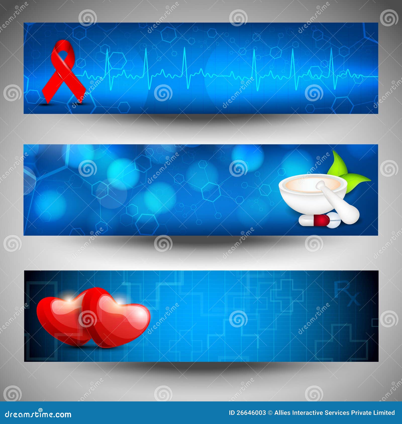 Set of Medical Banners or Website Headers. Stock Illustration ...