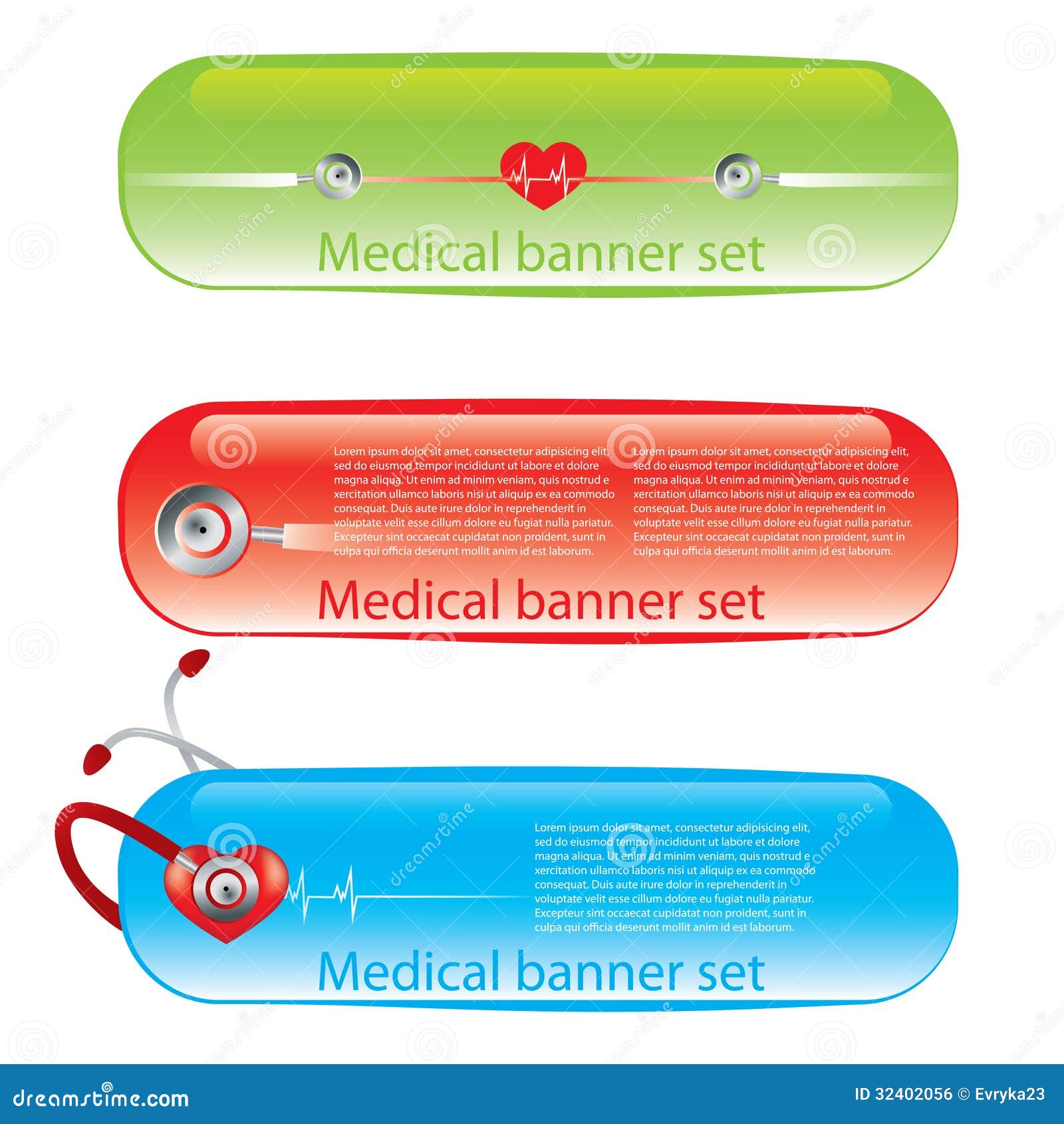 Set of Medical Banners or Website Headers Stock Vector - Illustration ...
