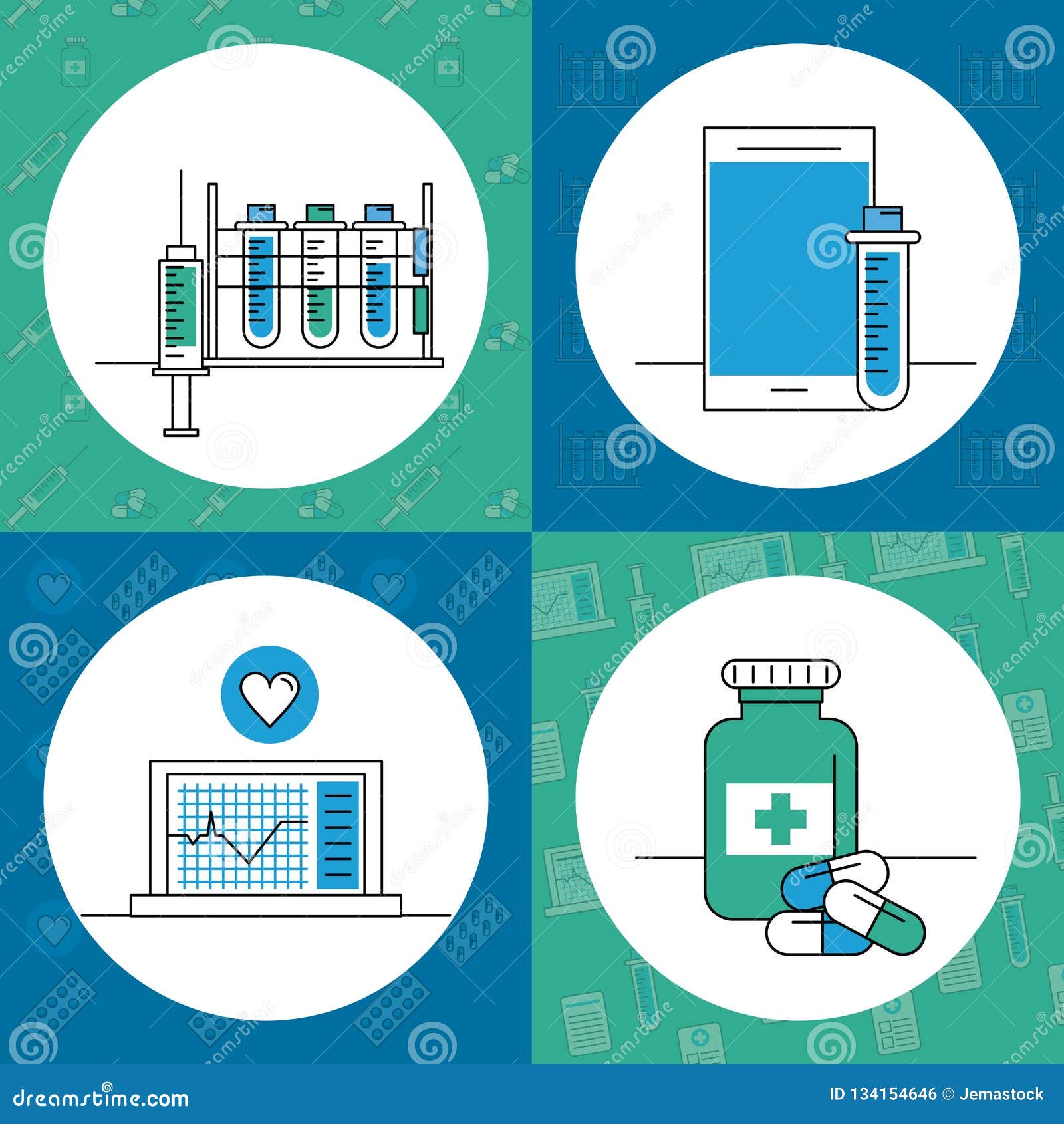 Set of medical elements stock vector. Illustration of pharmaceutical ...