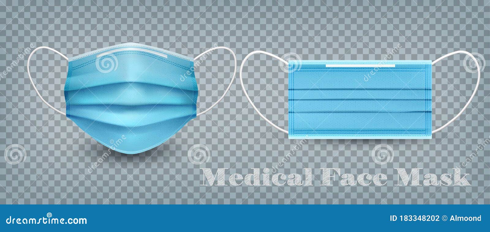 Set of Medical Face Masks on Transparent Background Stock Vector ...