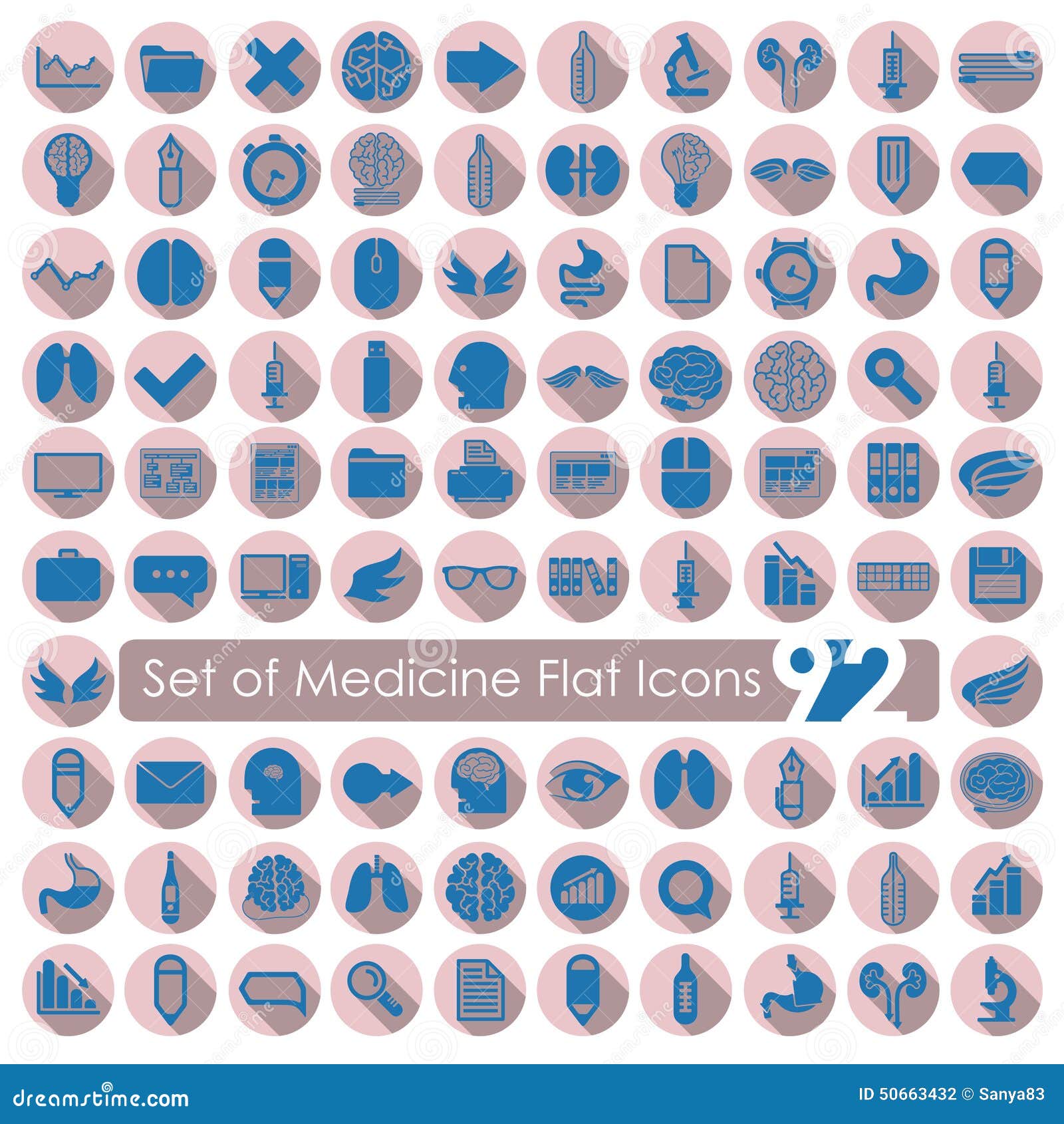 Set of medical flat icons stock vector. Illustration of collection ...